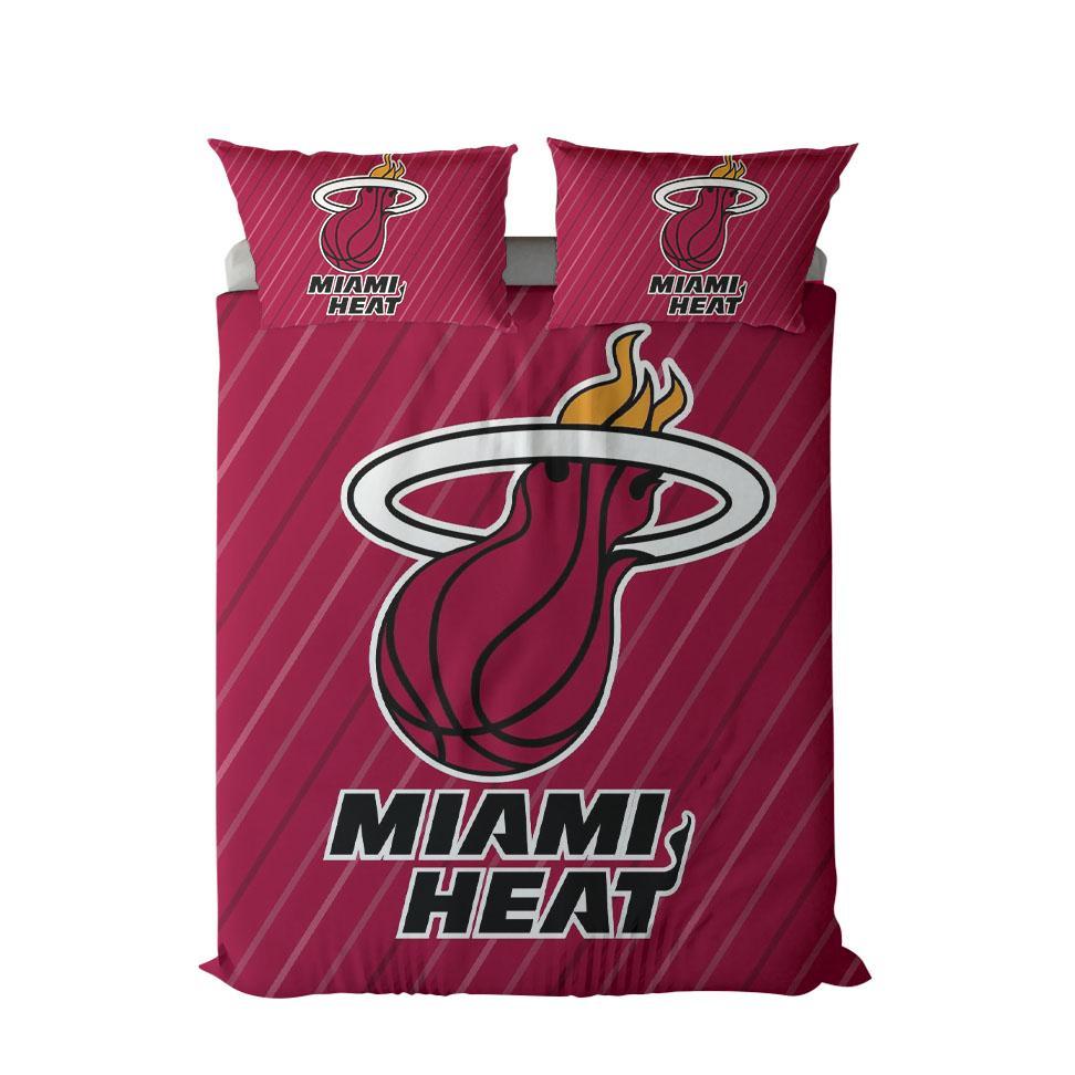 NBA Miami Heat Basketball Team Bedroom Set Duvet Cover Area Rug Canvas ...