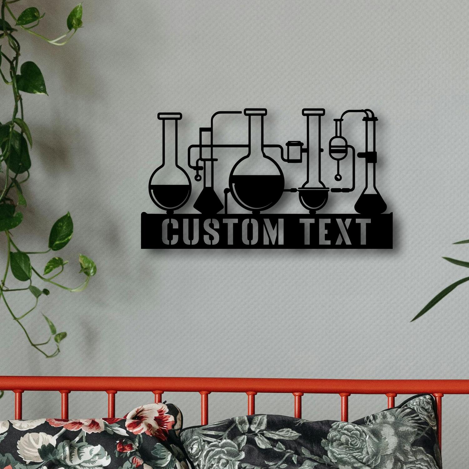 Custom Chemistry Teacher Metal Sign with LED Light Laboratory Wall ...