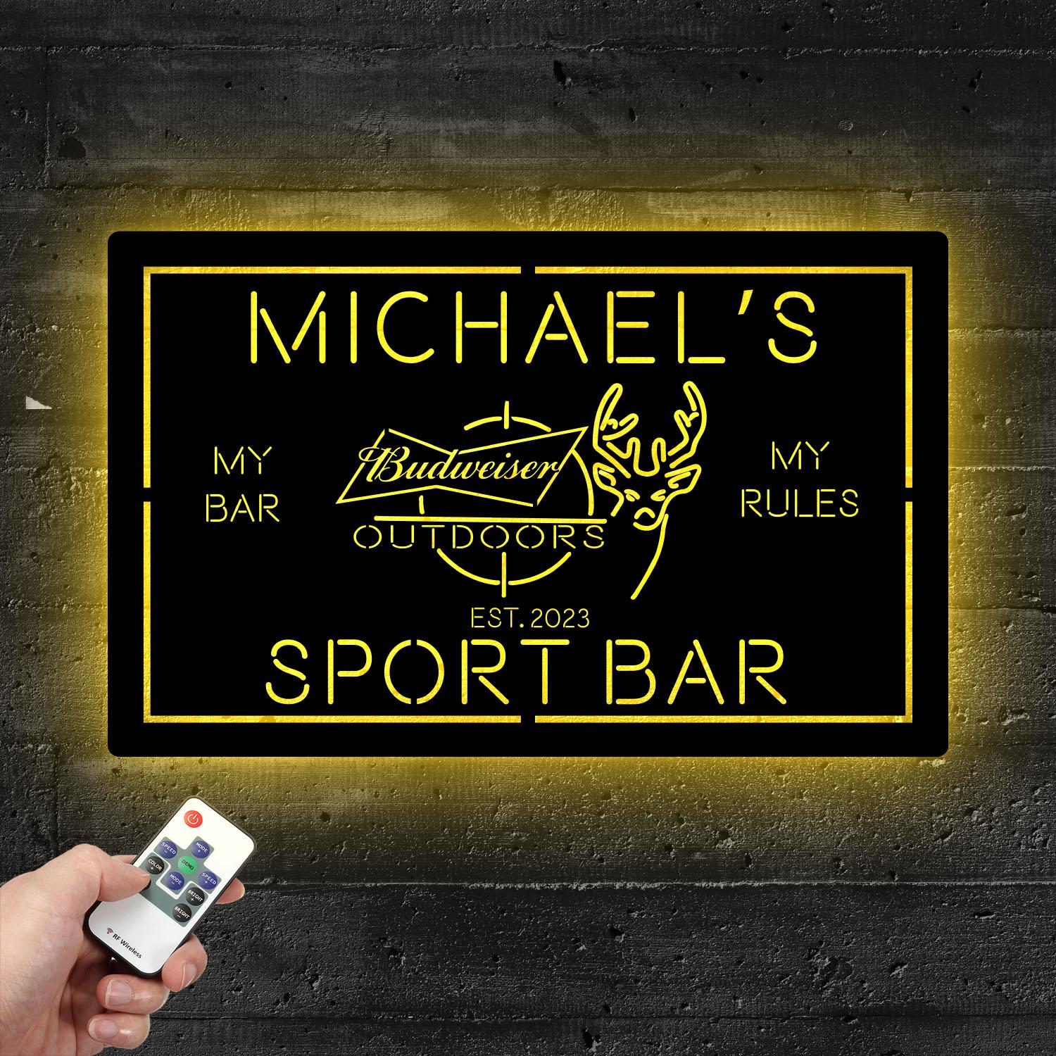 Personalized Budweiser Metal LED Sign Man Cave Home Bar Decor - Dreamrooma
