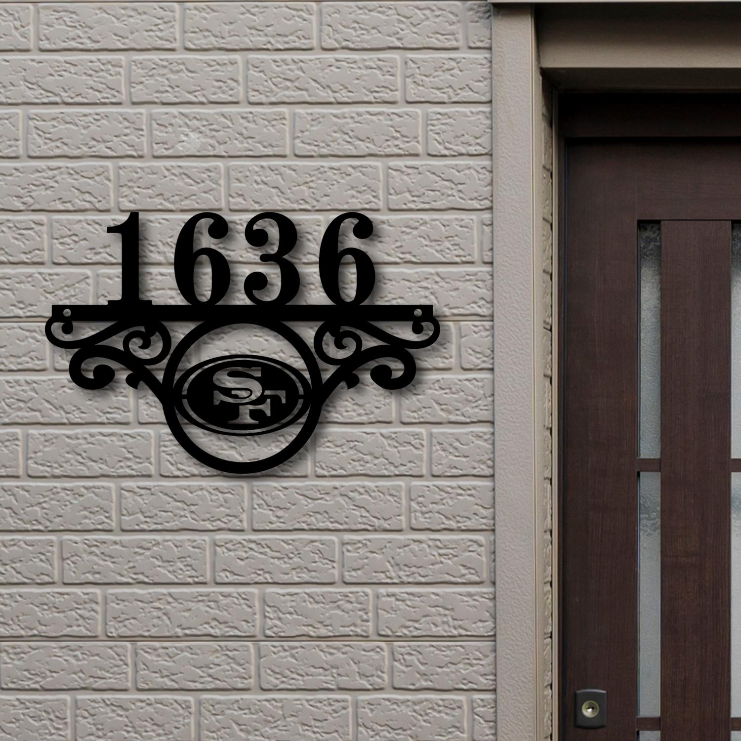 San Francisco 49ers Metal Monogram Address NFL Fan House Number Sign ...