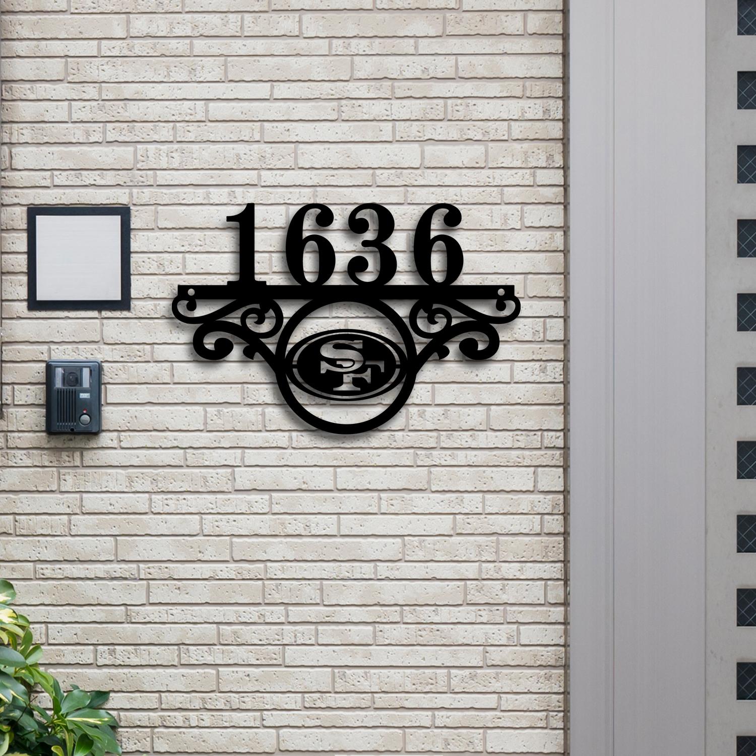 San Francisco 49ers Metal Monogram Address NFL Fan House Number Sign ...