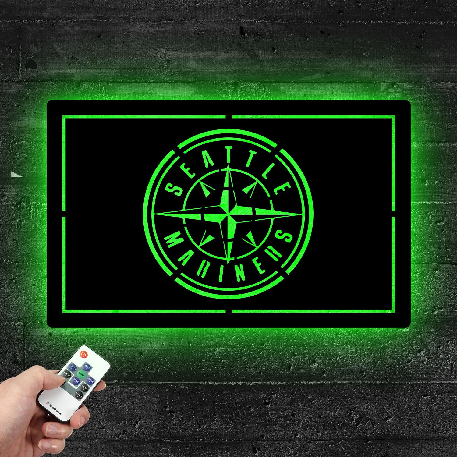Seattle Mariners Metal LED Sign Man Cave Home Bar Wall Art Decor ...