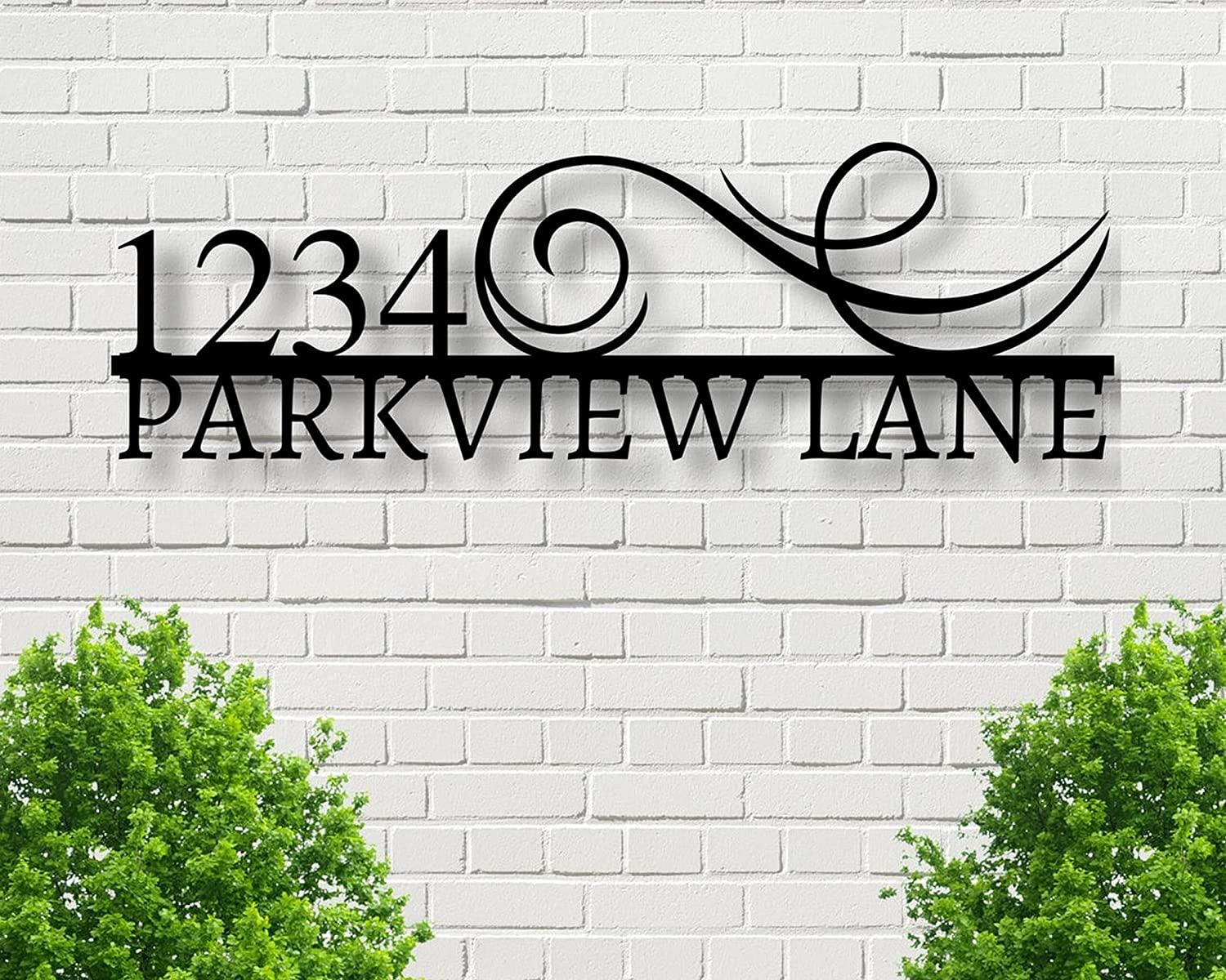 Custom Street Address Sign Modern House Number Signs Outdoor Decor ...