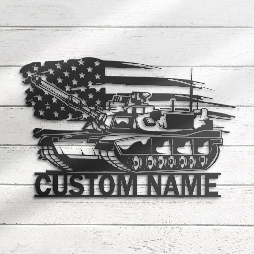 Custom US Tank Soldier Military Metal Wall Art Personalized Metal Name ...