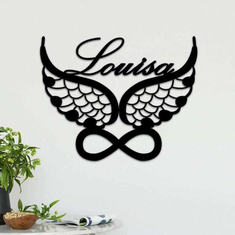 Personalized Angel Wings Memorial Sign Loss Gift Custom Metal Sign ...
