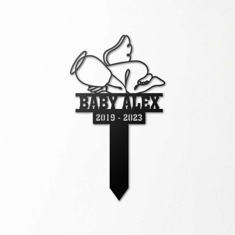 Personalized Baby Angel Memorial Sign Yard Stakes Pregnancy Loss Grave ...