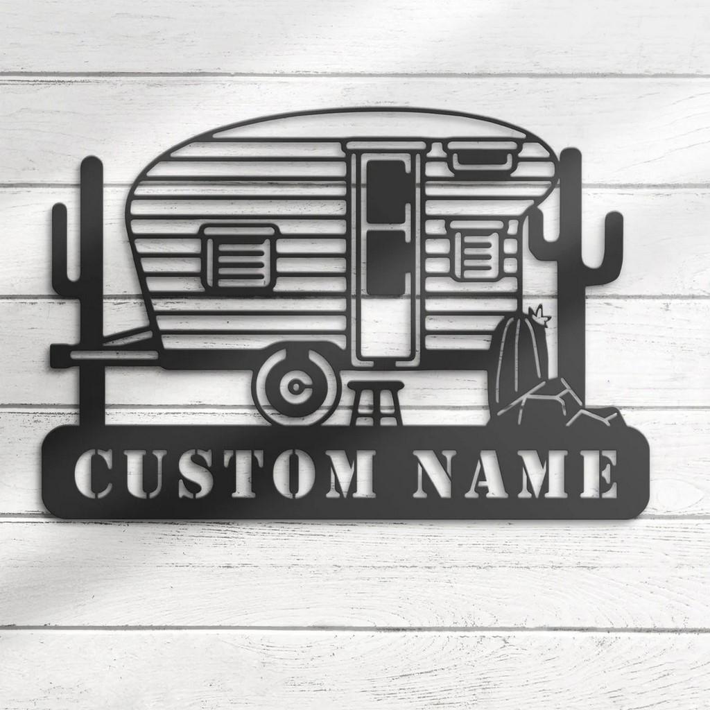 Vintage Trailer Custom Camping Car Metal Wall Art Personalized Metal ...
